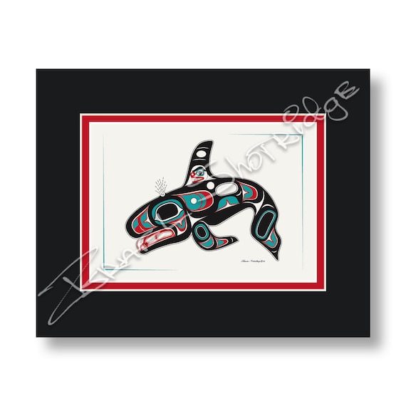 Killer Whale 10 X 8 Matted Art Card / Tlingit | Etsy