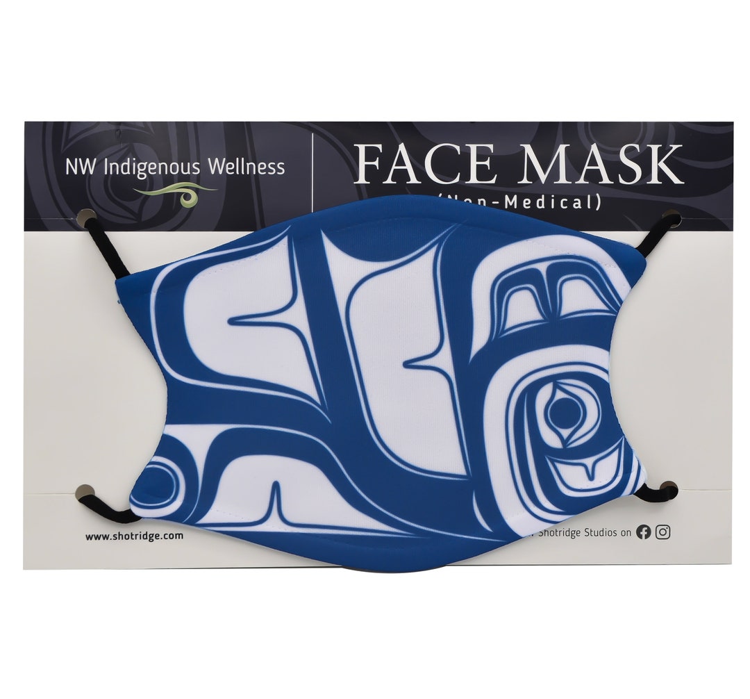 Blue Abstract Formline 2 Face Mask Tlingit Native American Design ...