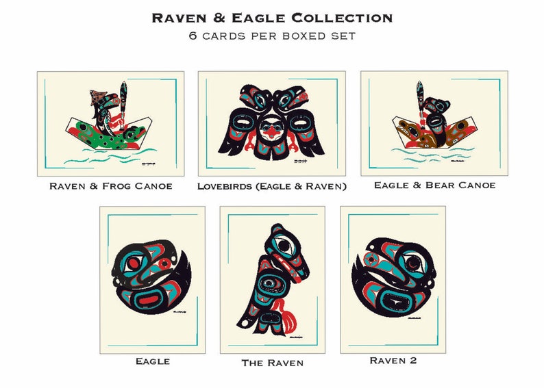 Raven & Eagle Collection Formline Art Card Set 6 Designs - Etsy