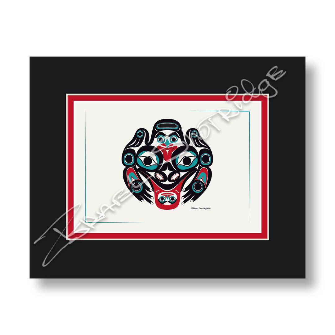 Frog 10" X 8" Matted Art Card / Tlingit Northwest Native American ...