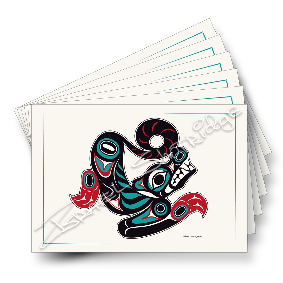 Wolf Art Cards / 6 Card Collection / Formline Art Card Set / Tlingit ...