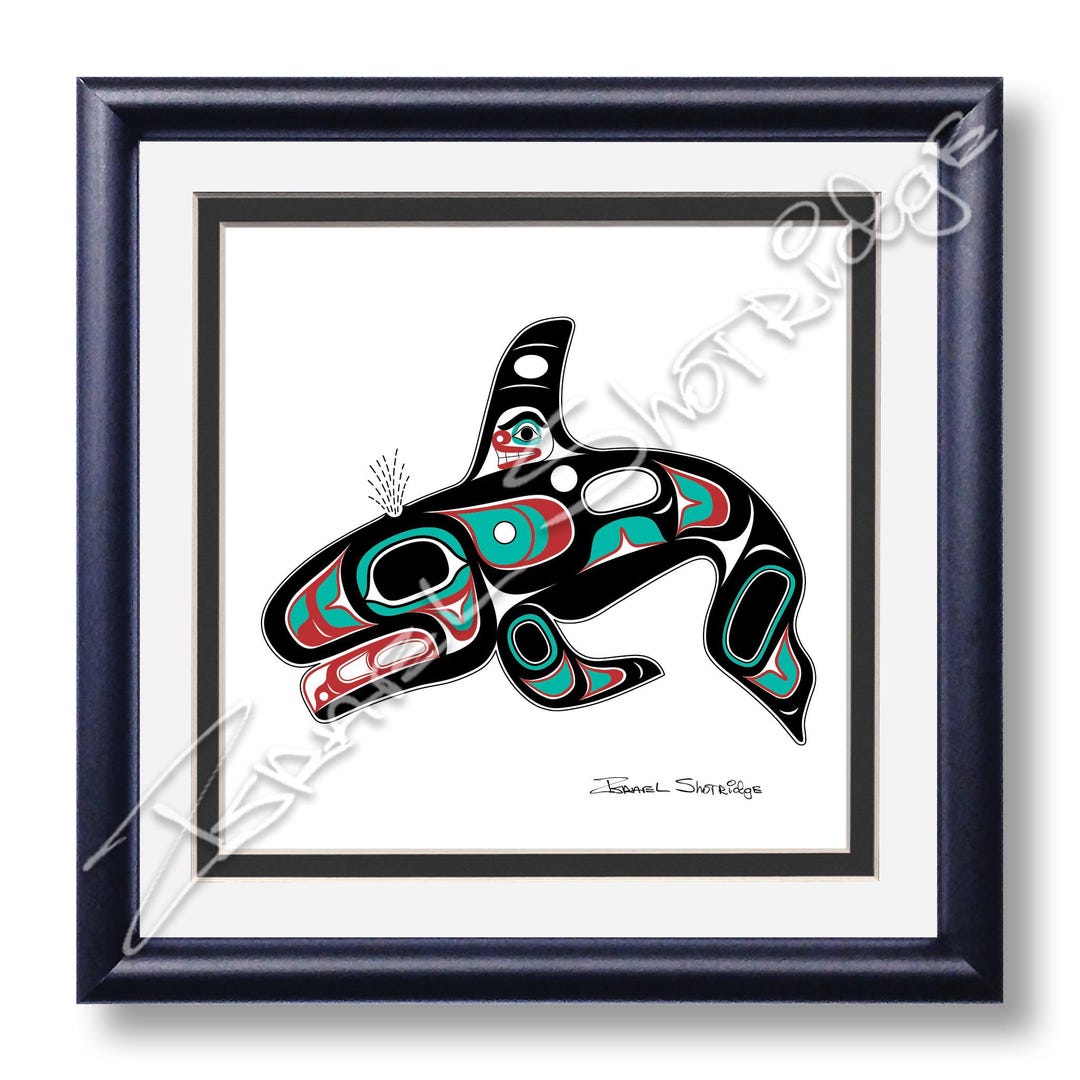 Killer Whale 8" X 8" Giclée Art Print (framed) / Tlingit Northwest ...