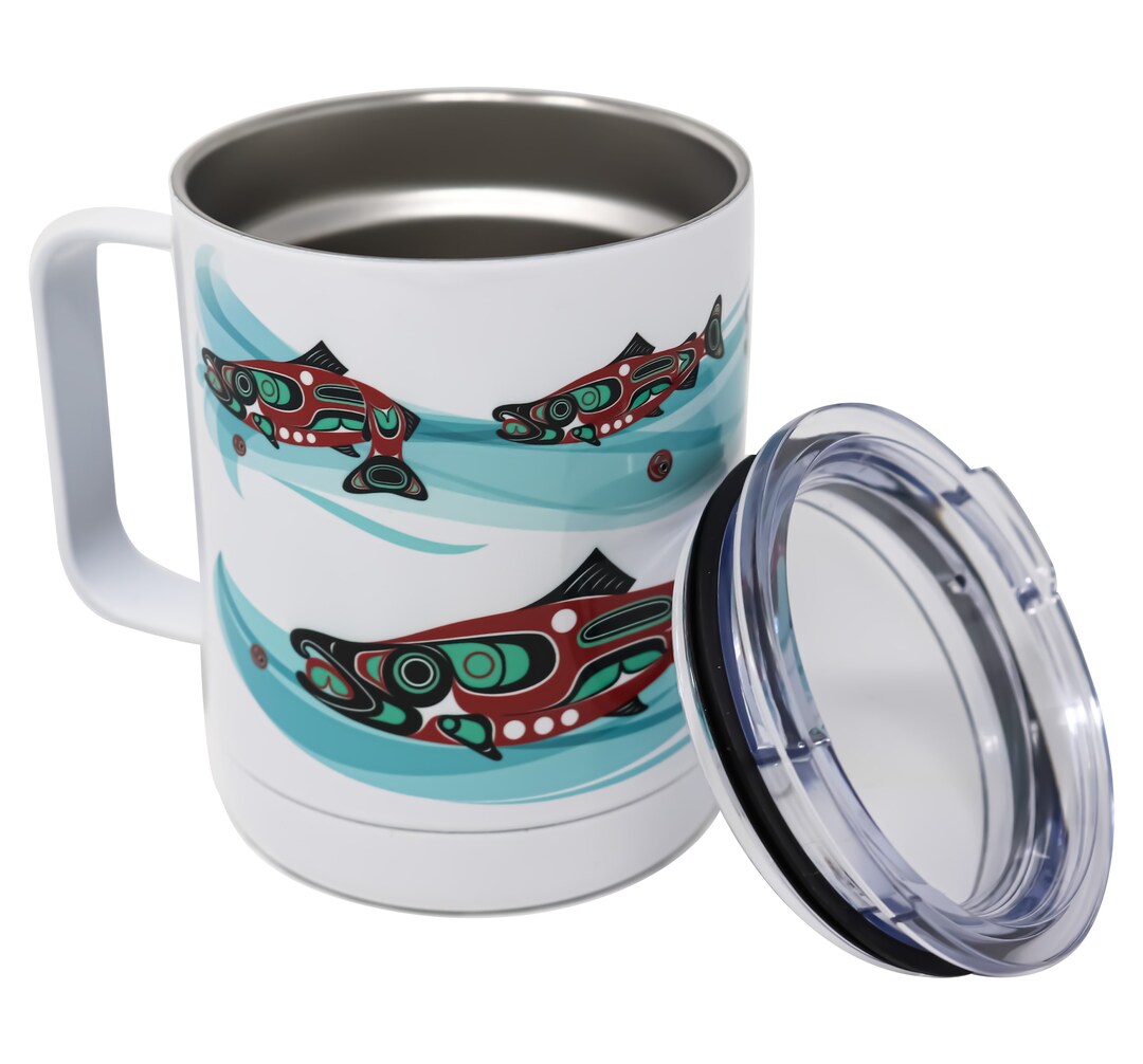Salmon Run Formline Insulated Mug / Native American Functional Gifts ...