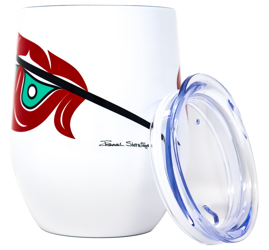 Red Feather Formline Wine Goblet / Native American Gifts / Northwest ...