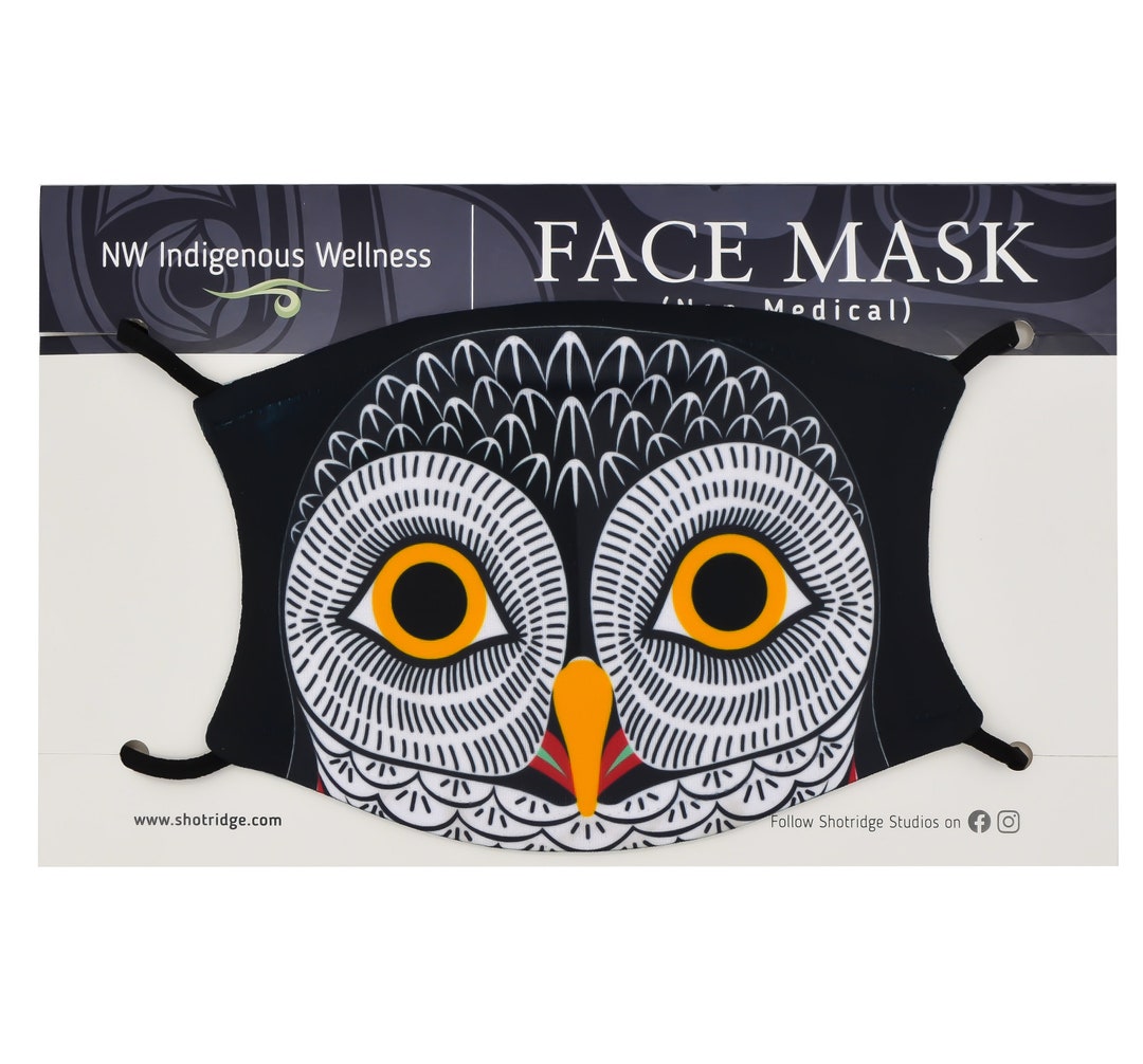 Formline Owl Face Mask Tlingit Native American Design Reusable Mask ...