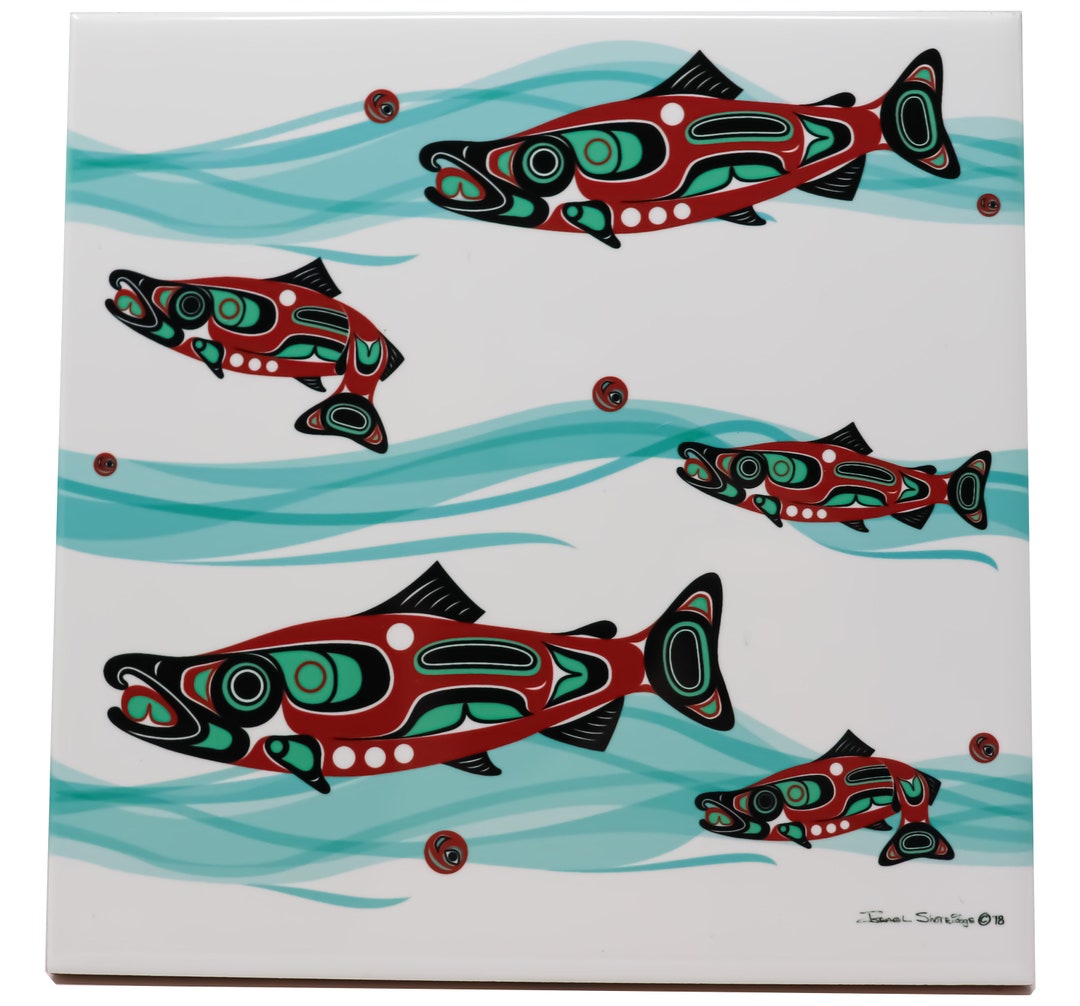 Salmon Run Formline Trivet / Native American Functional Gifts ...