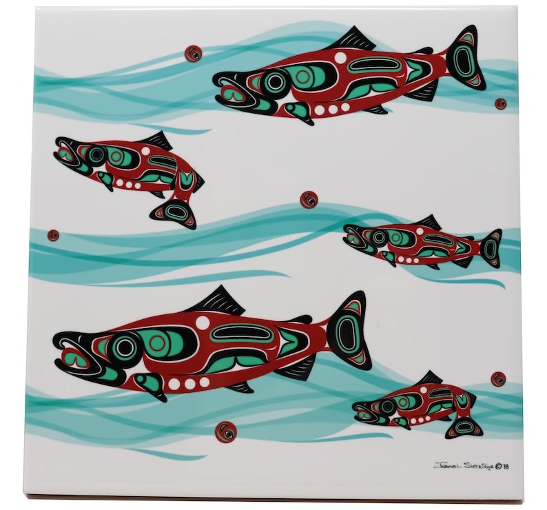 Salmon Run Formline Trivet / Native American Functional Gifts - Etsy