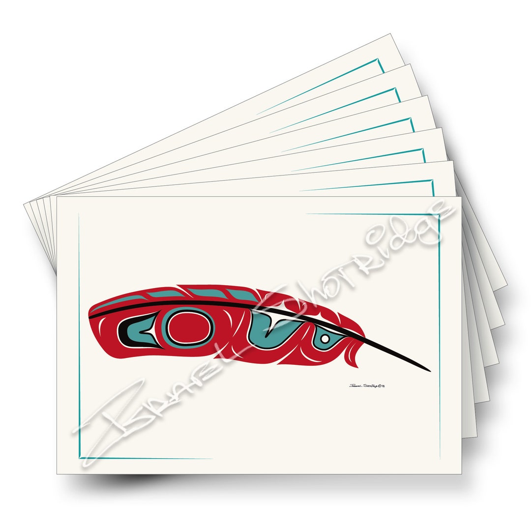 Red Feather Art Cards / 6 Card Collection / Formline Art Card Set ...