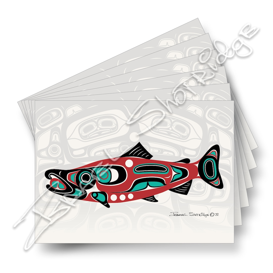 Northwest Salmon & Screen / 6 Card Collection / Formline Art Card Set ...