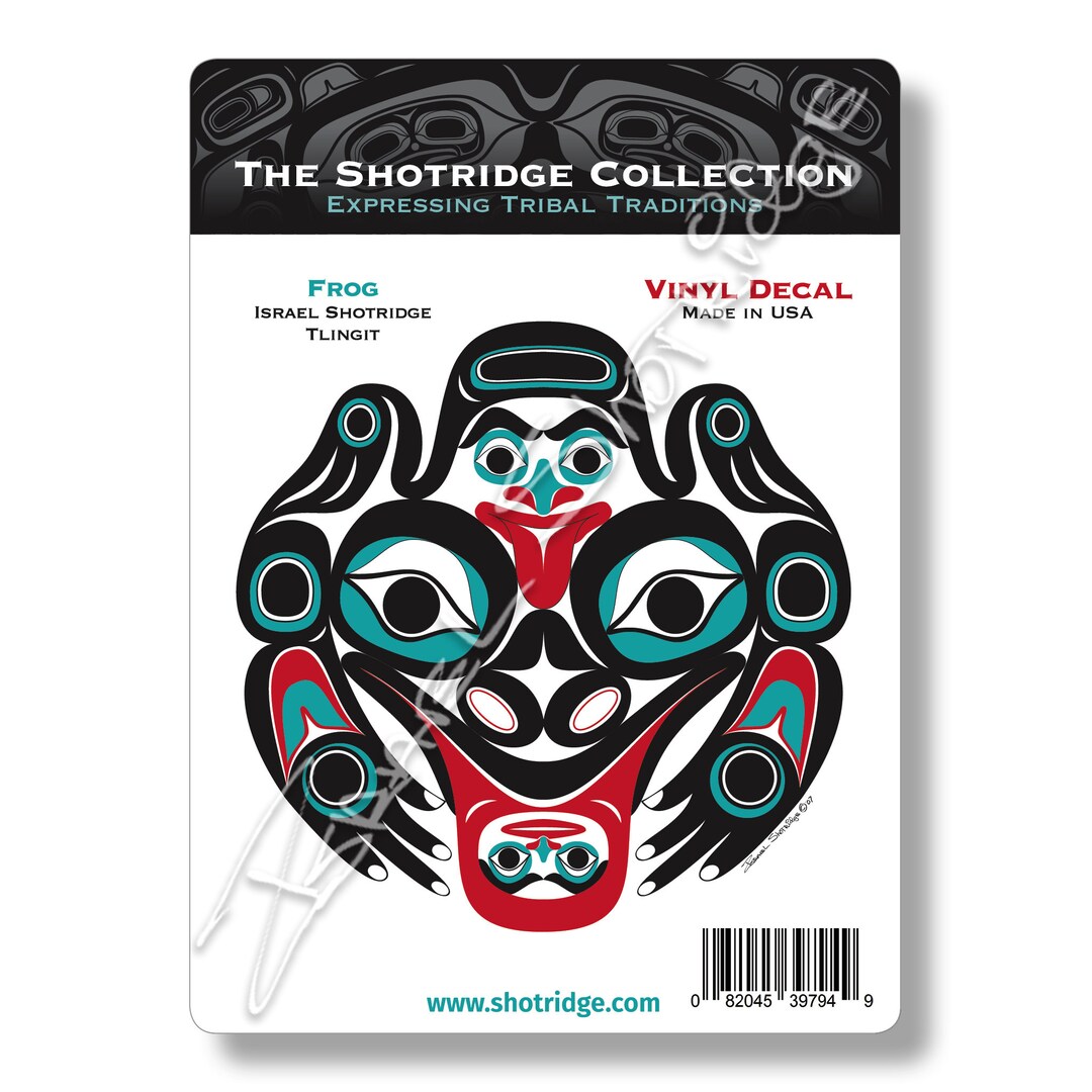 Frog Large 4" X 6" Vinyl Decal / Tlingit Northwest Native American ...