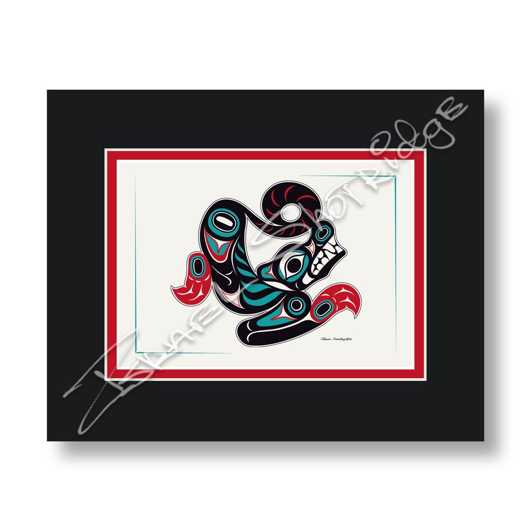 Wolf 10" X 8" Matted Art Card / Tlingit Northwest Native American ...
