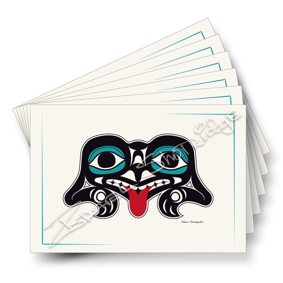Frog 2 Art Cards / 6 Card Collection / Formline Art Card Set / Tlingit ...
