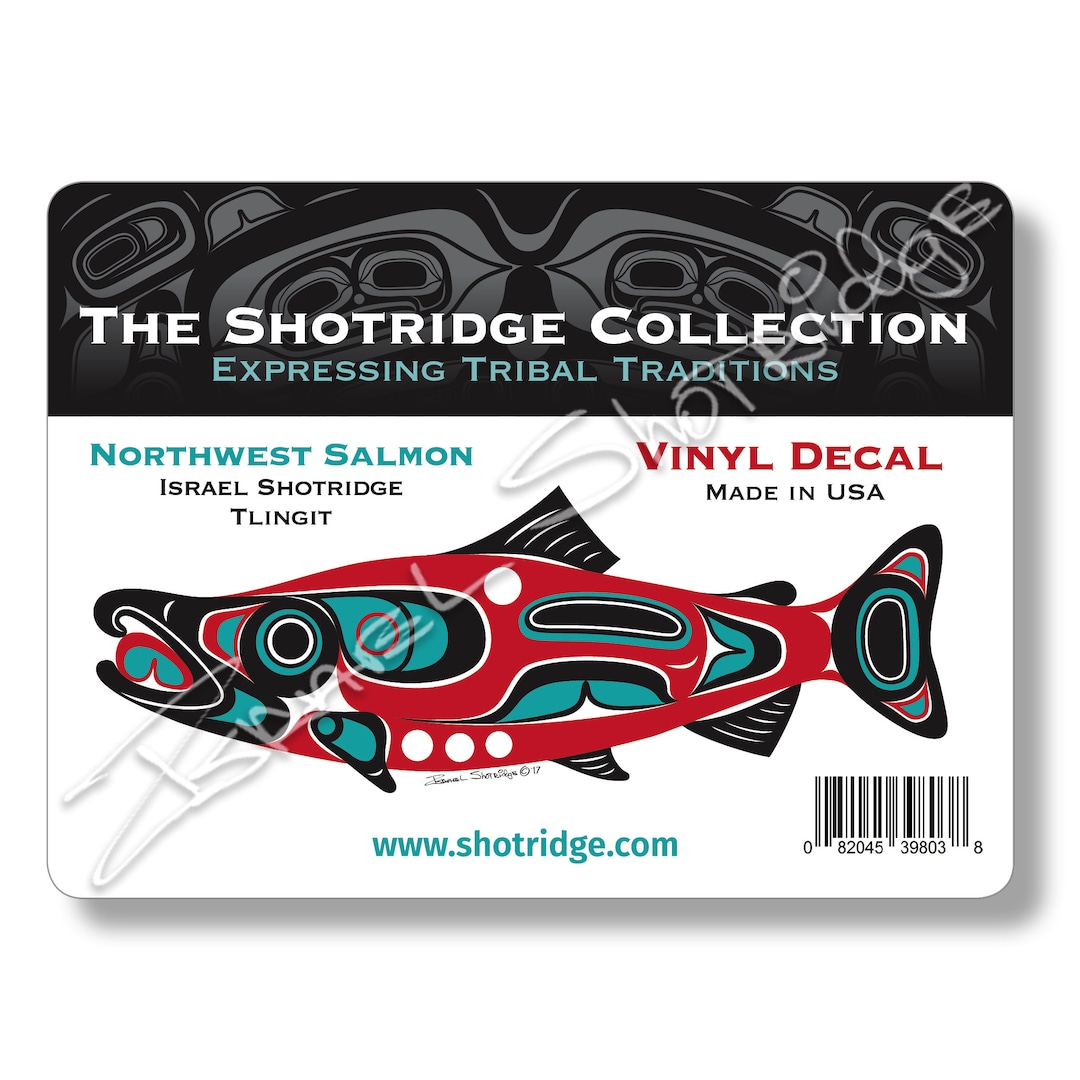 Northwest Salmon Large 6" X 4" Vinyl Decal / Tlingit Northwest Native ...