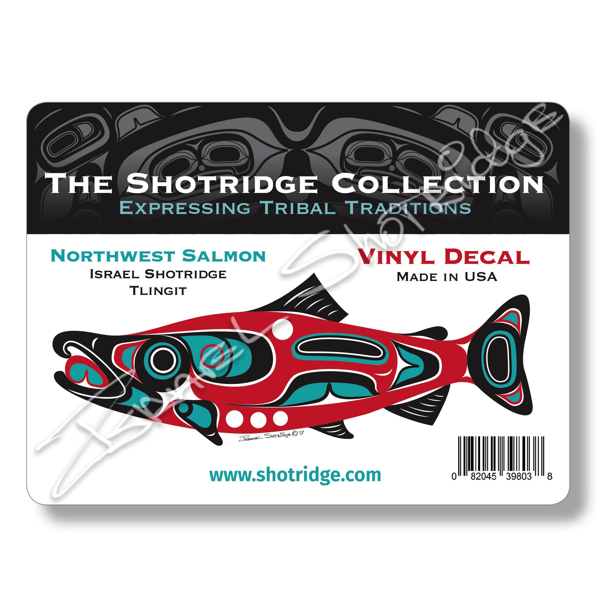 Northwest Salmon Large 6" X 4" Vinyl Decal / Tlingit Northwest Native ...