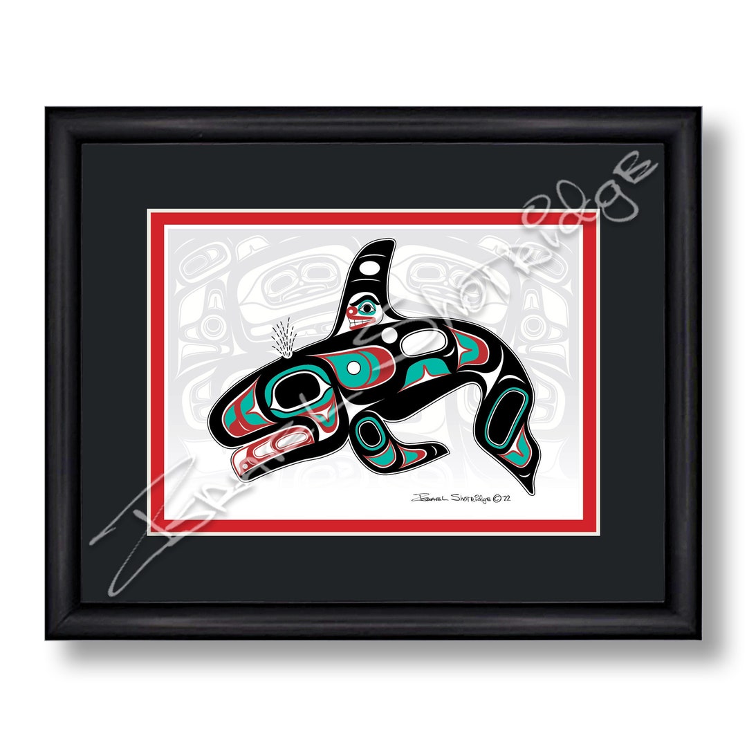 Killer Whale & Screen / 10" X 8" Framed Art Card / Tlingit Northwest ...