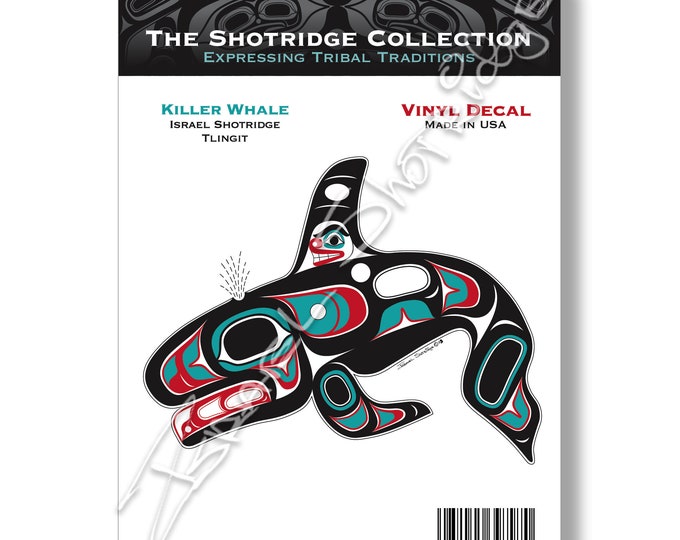 Killer Whale Large 4" X 6" Vinyl Decal / Tlingit Northwest Native ...