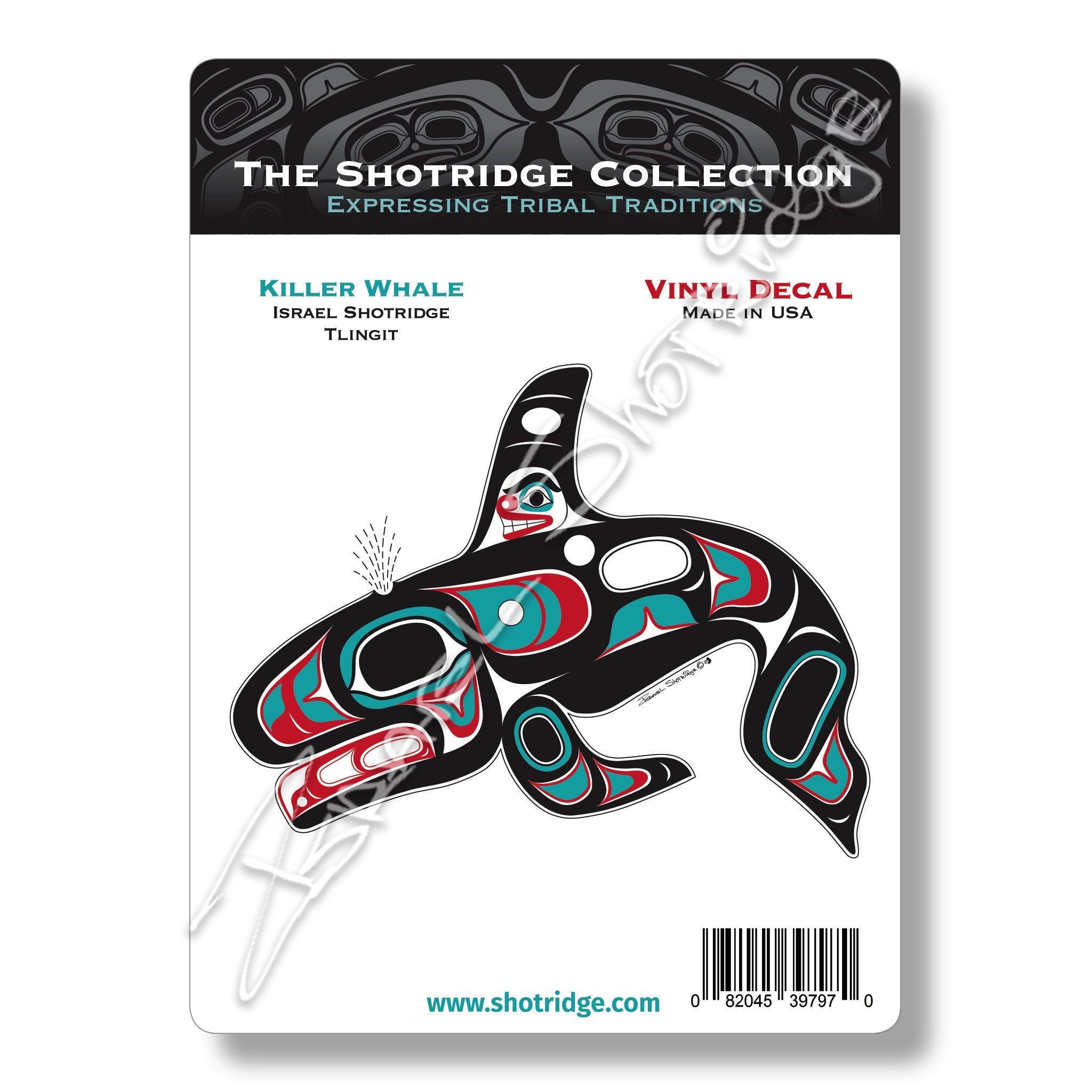 Killer Whale Large 4" X 6" Vinyl Decal / Tlingit Northwest Native ...