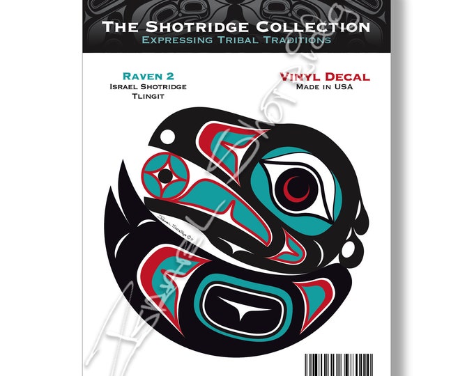 Raven 2 Extra Large 6" X 8" Vinyl Decal / Tlingit Northwest Native ...