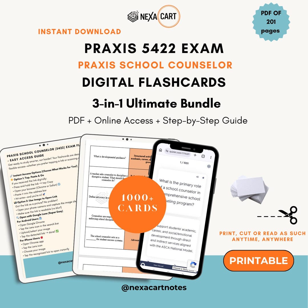 Praxis 5422 School Counselor Exam Flashcards 2026 | Praxis 5422 Exam ...