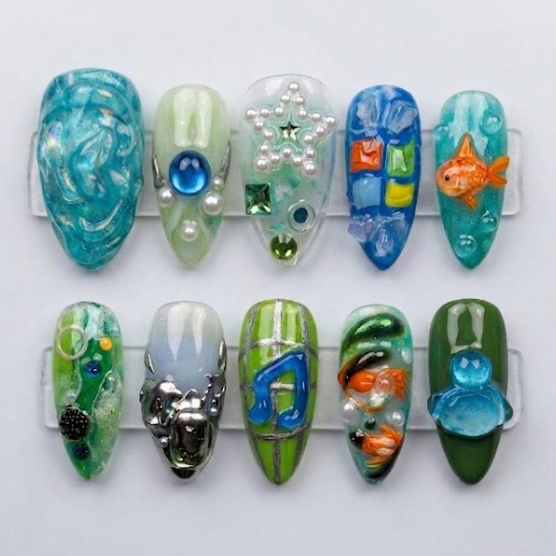 Almond Nails 2000s - Etsy