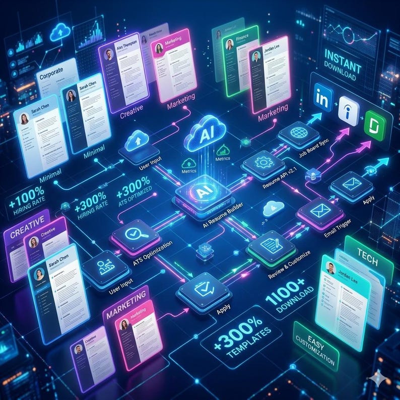 100 Resume Templates Bundle, , CV Templates, ATS Resume, Editable ...