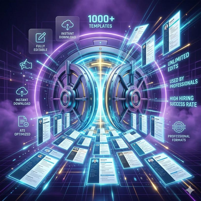 100 Resume Templates Bundle, , CV Templates, ATS Resume, Editable ...