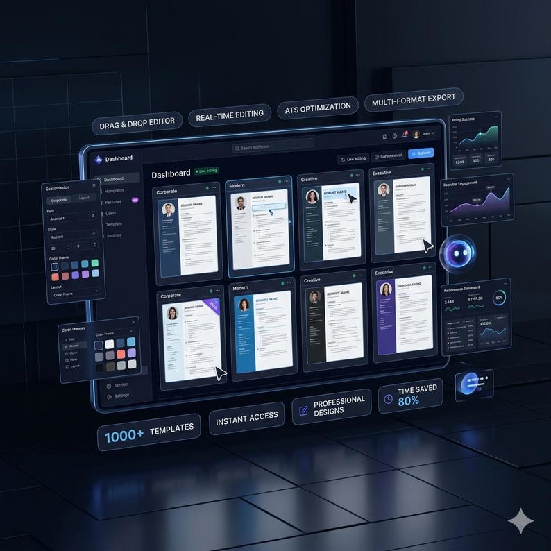 100 Resume Templates Bundle, , CV Templates, ATS Resume, Editable ...