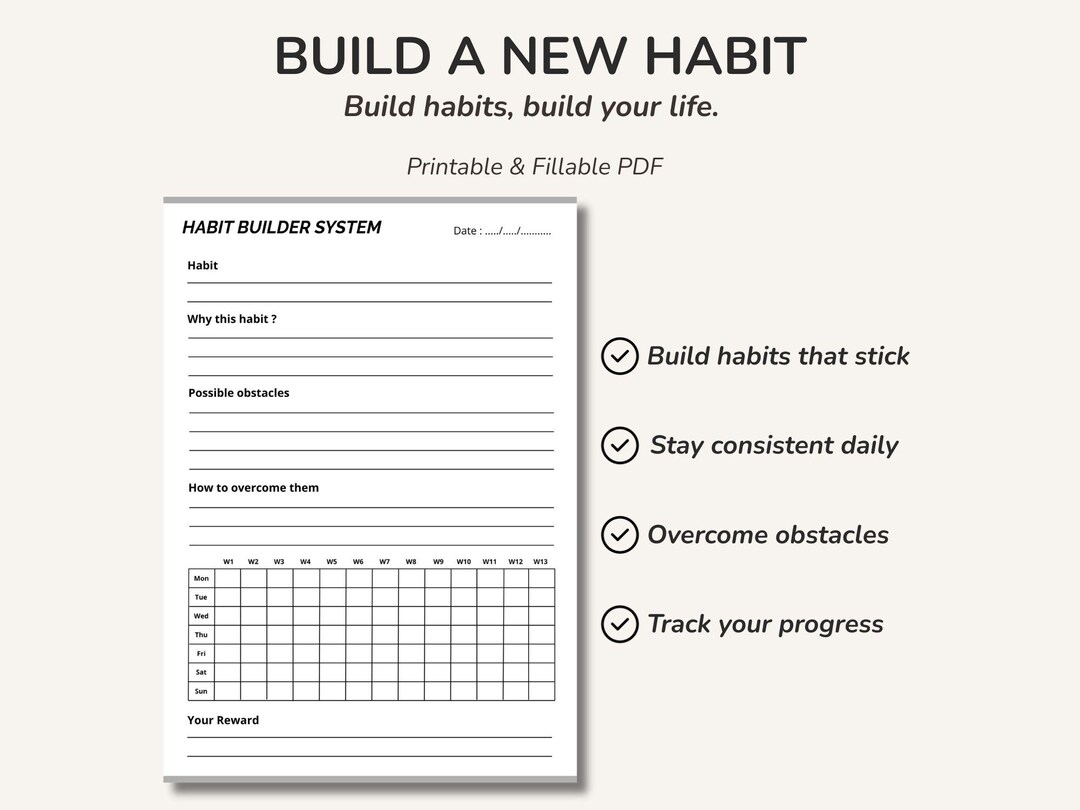 Habit Tracker Planner, 12 Week Habit Journal, Daily Routine Tracker, A4 ...