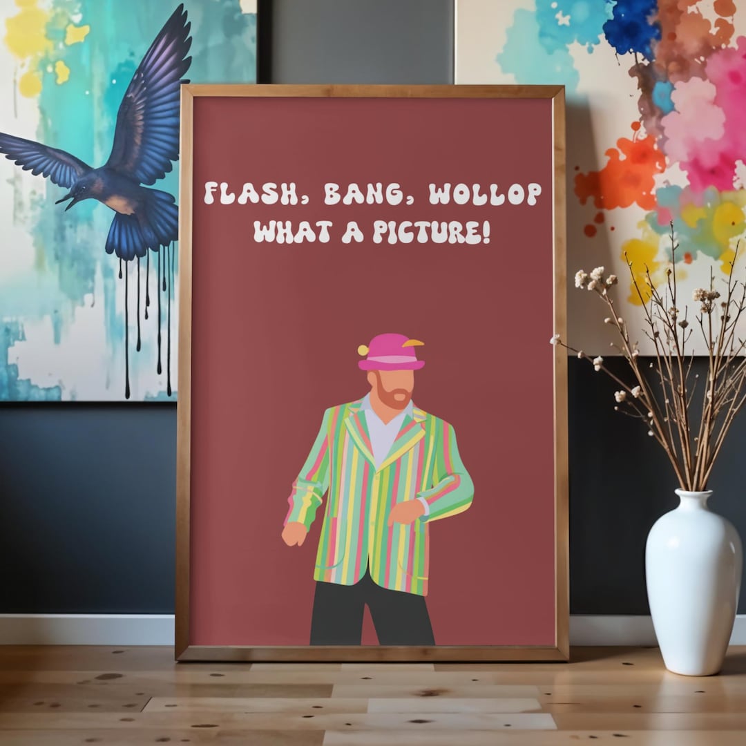 David Mitchell Cartoon Print – "flash! Bang! Wollop!" Comedy Poster - Etsy