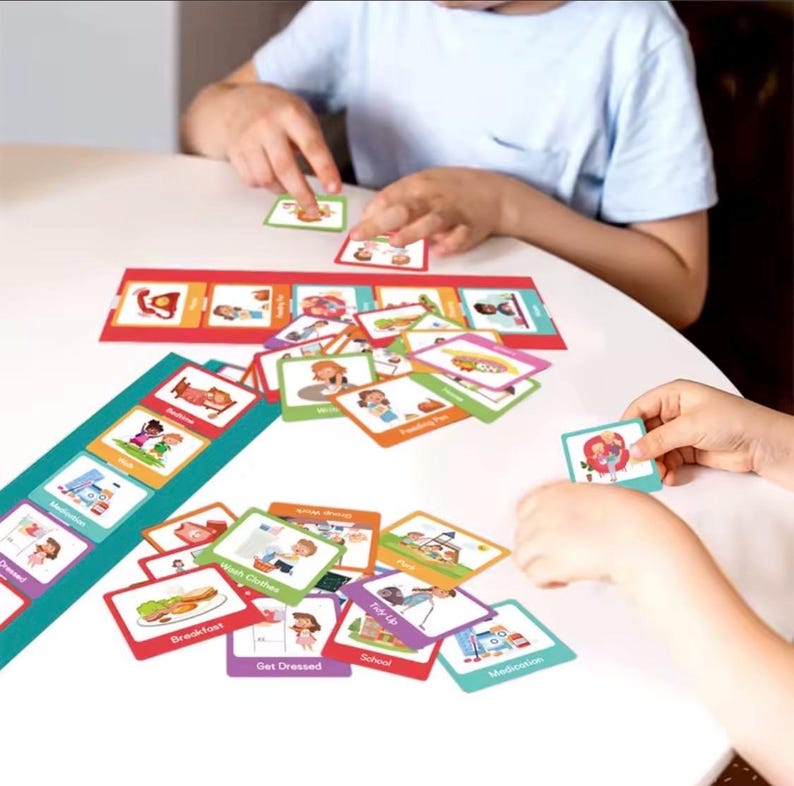 ADHD Visual Routine Chart for Kids | 60 Picture Cards Daily Schedule ...