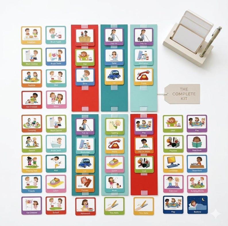ADHD Visual Routine Chart for Kids | 60 Picture Cards Daily Schedule ...