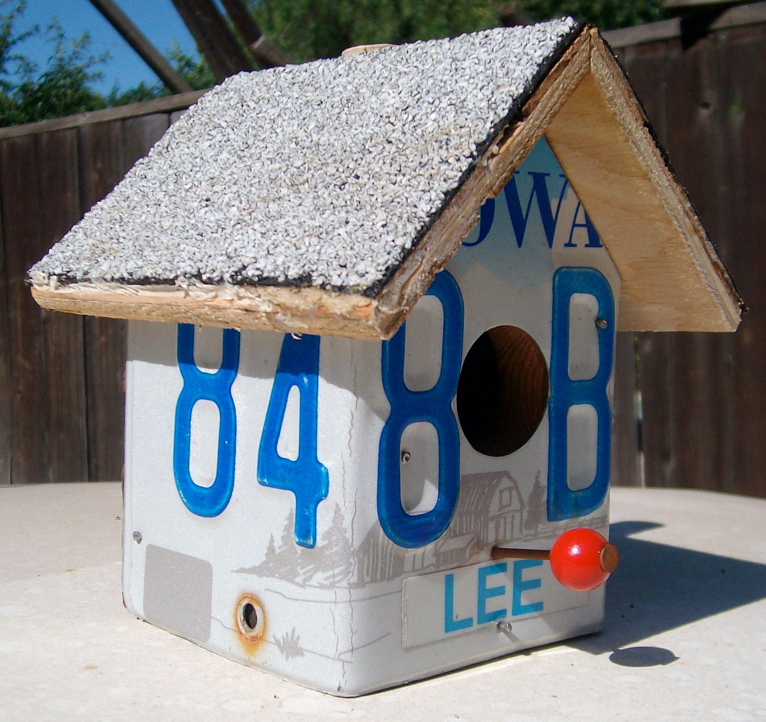 Lee Iowa License Plate Bird House - Etsy