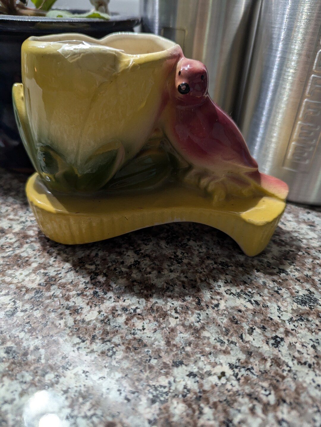 Vintage Red Bird Planter - Etsy