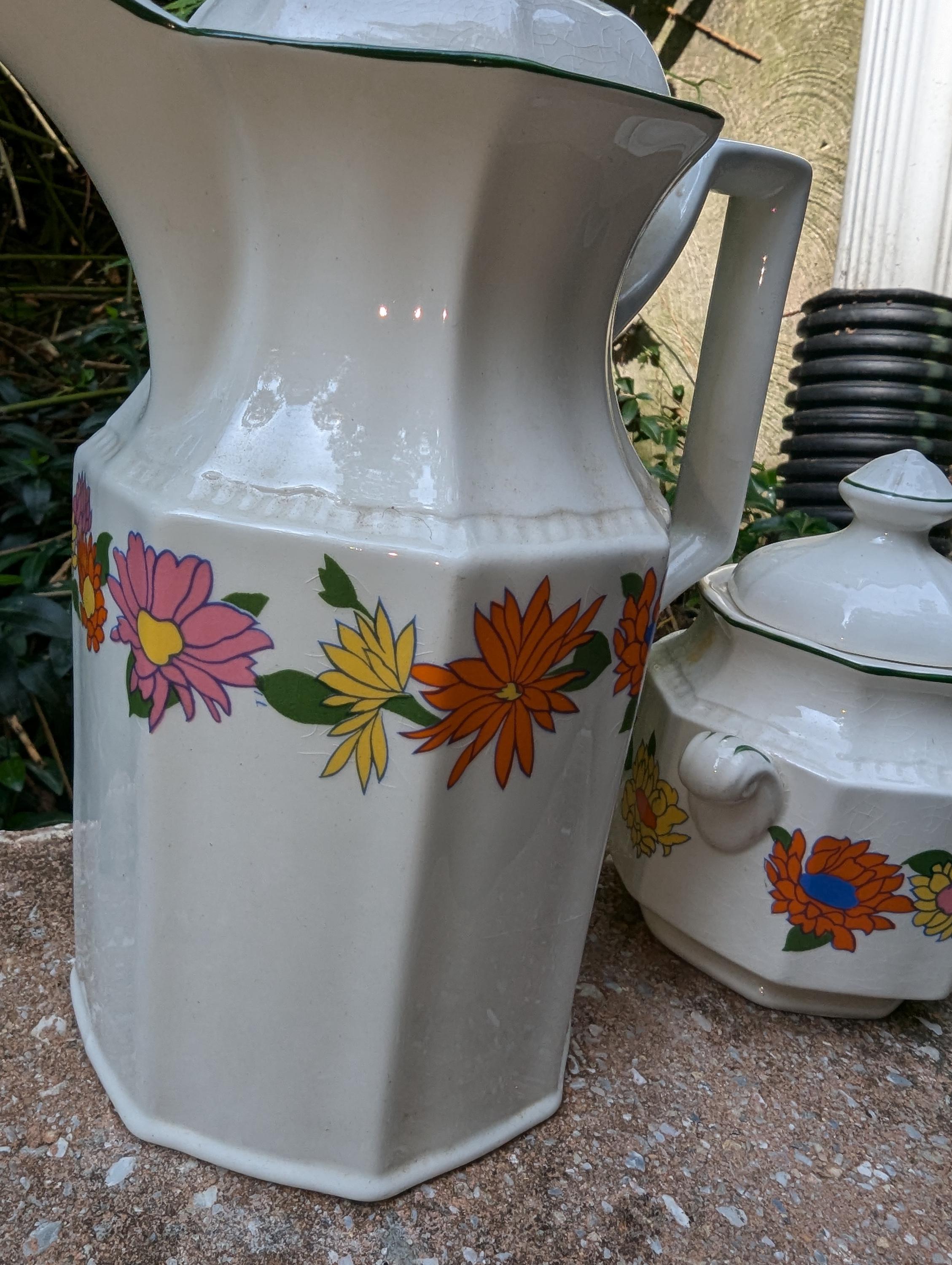 Flower Tea Pitcher and Sugar Set - Etsy