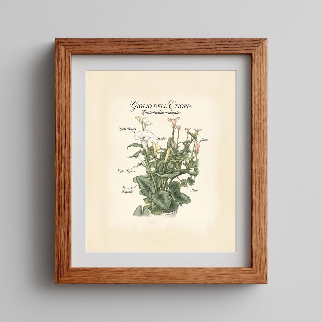 Calla Lily Diagram Print – Vintage Italian Botanical Illustration ...