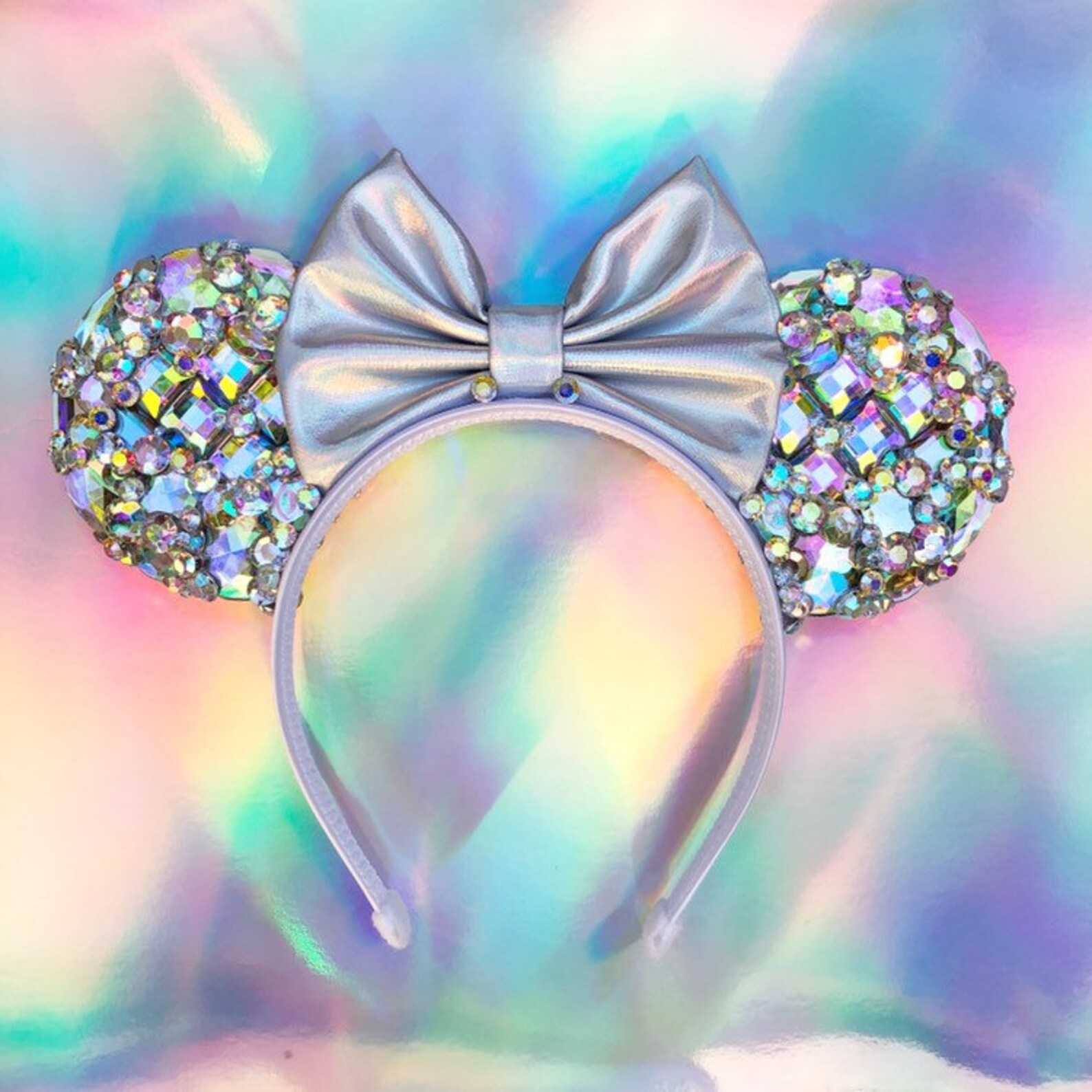 Magic Mirror Inspired Iridescent Silver Crystal Mouse Ears - Etsy