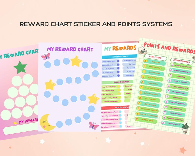 Kids Reward Chart Bundle | Behaviour, Chore, Routine Tracker (digital ...