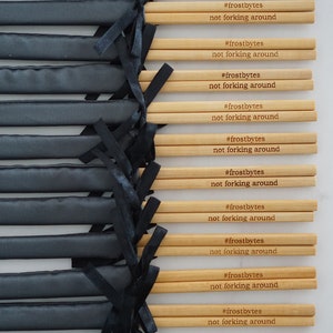 20 Pairs of Personalised Engraved Chopsticks in Fabric Sleeves and ...