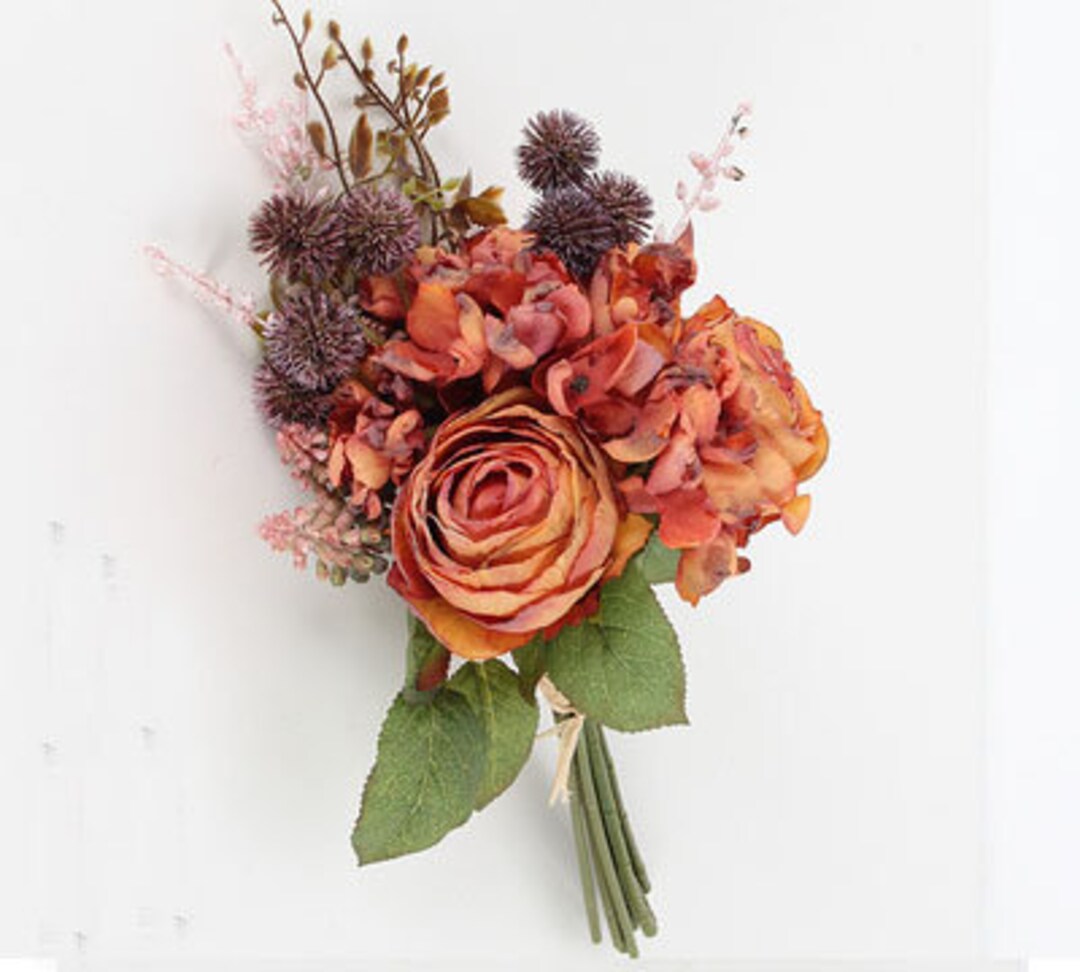 Artificial Rustic Roses Bouquet Stalks, Floral Roses Decor, Artificial ...