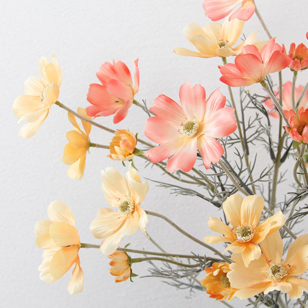 Artificial Cosmo Flower Stalks, Vintage Floral Cosmo Decor, Artificial ...