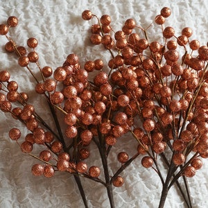 Christmas Red Berries Stalk-christmas Berries-christmas Faux Red ...