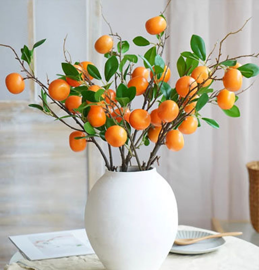Artificial Tangerines Fruit Stalks, Faux Mandarin Oranges Fruits Decor ...