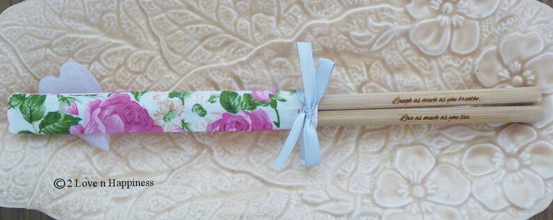 Love Quotes on Chopsticks With Heart-shaped Chopstick Rest ...