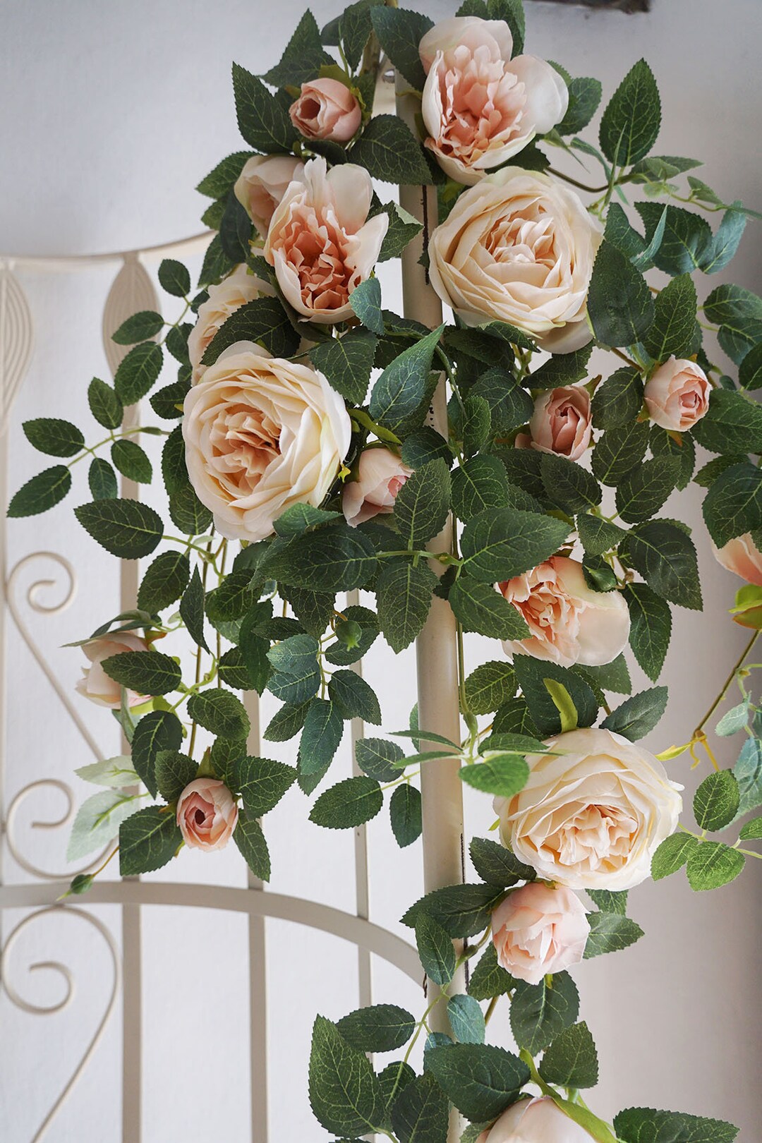 Artificial Light Pink Roses Spray Bunch-wedding Faux Garden Pink Roses ...