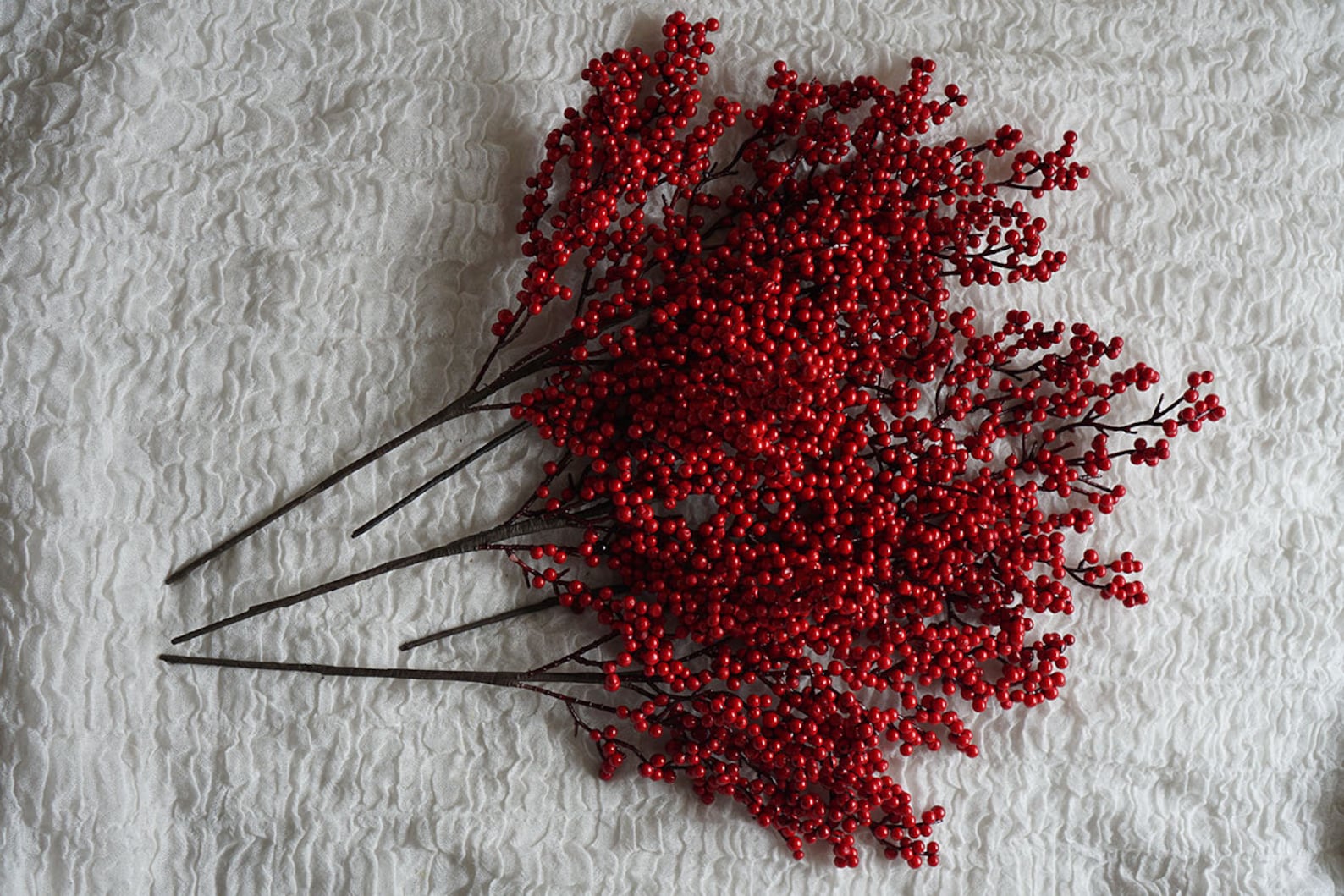 Christmas Red Berries Stalk-christmas Berries-christmas Faux Red ...