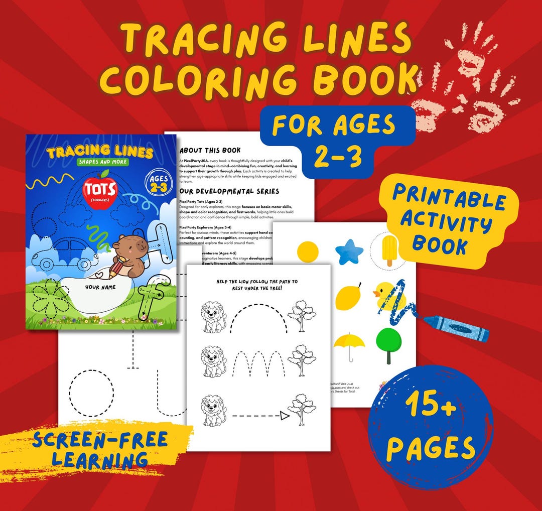 Printable Tracing Lines Workbook for Kids Pre-writing Skills Fine Motor ...