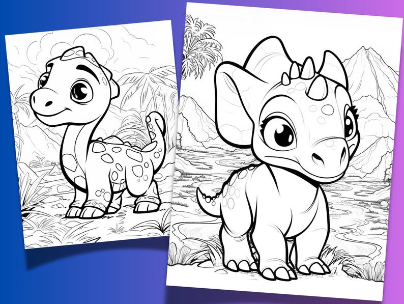 152 Dragon Dinosaur Coloring Pages for Kids, Printable Activity Book ...