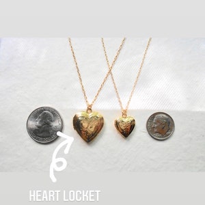 Gold Heart Locket Necklace Engraved Two Hearts - Etsy