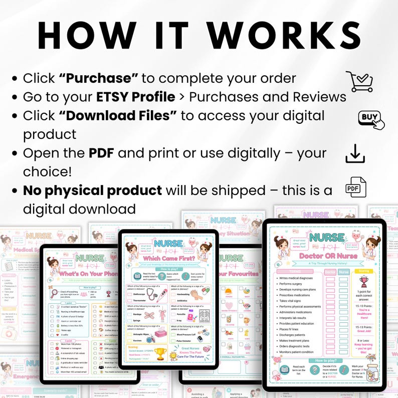 Nurse Games Bundle Printable PDF, Nursing School Activities, Medical ...
