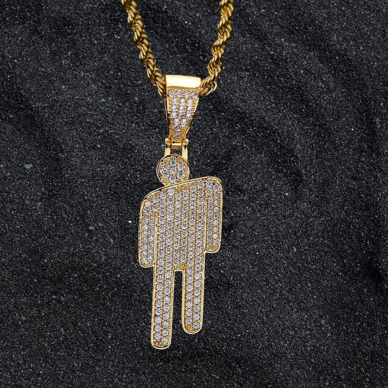 Silver & Gold Billie Eilish Blohsh Inspired Pendant Necklace, Jewelry ...
